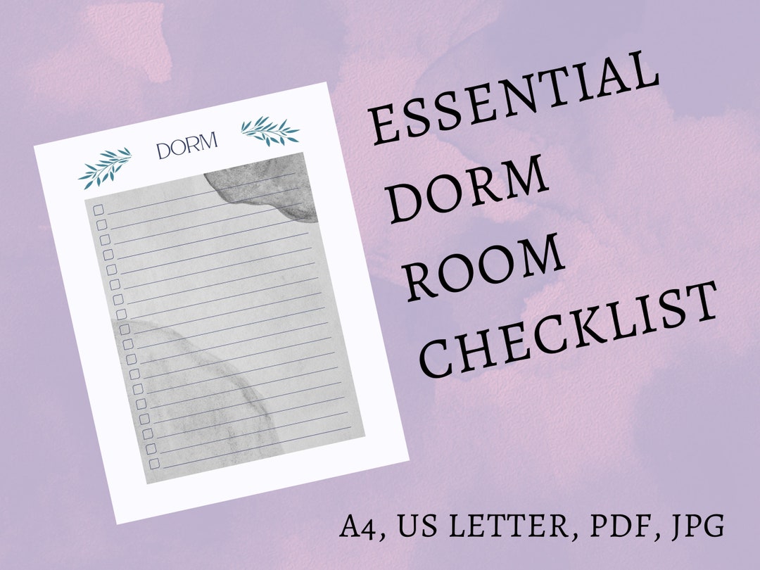 Editable Dorm Room Packing Checklist: College Essentials (PDF & JPG) - Etsy