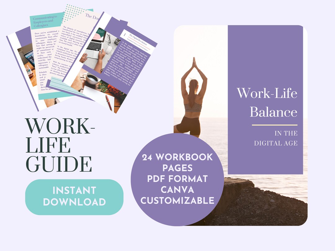 Work-life Balance Guide | Wellness Journal | Therapy and Self-care ...