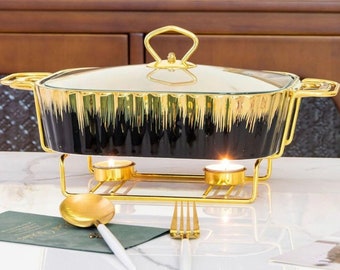 Rectangular Porcelain Casserole Warming Trays for Food, Ceramics ...