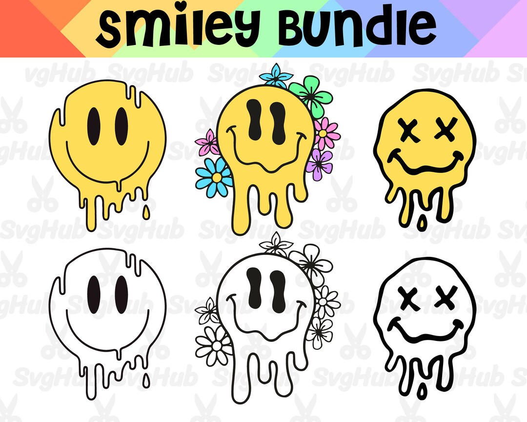 Smiley Face SVG Bundle | High Quality Svg, Png, Eps, Dxf, Pdf Files ...
