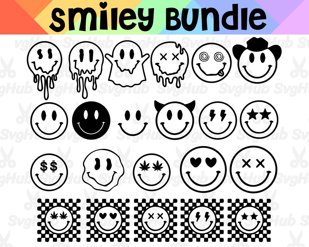 Smiley Face SVG | High Quality Svg, Png, Eps, Dxf, Pdf Files | Trendy ...