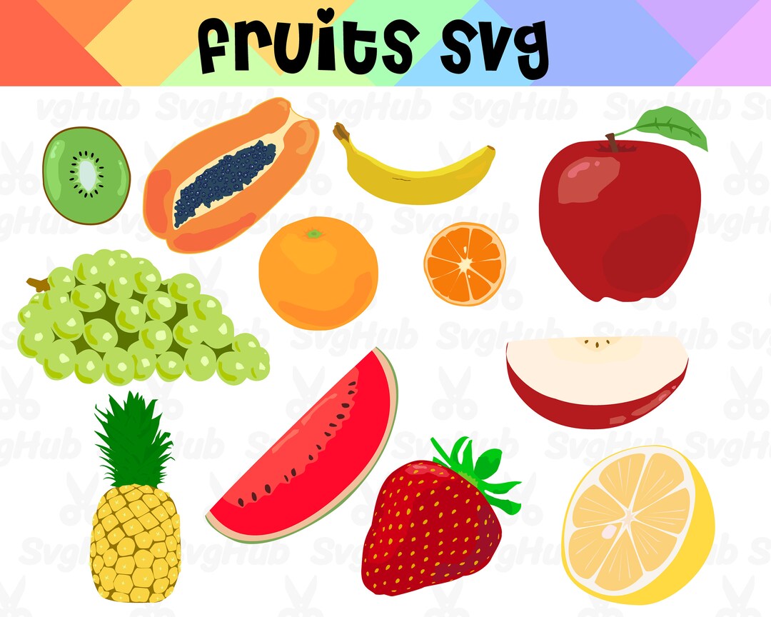 Fruit SVG Bundle | Cut-files | Tropical Fruit | for Kids | Playful ...