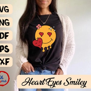 Smiley Face SVG | Heart Eyes Smiley | Vintage | Trendy Smileys | Emoji ...