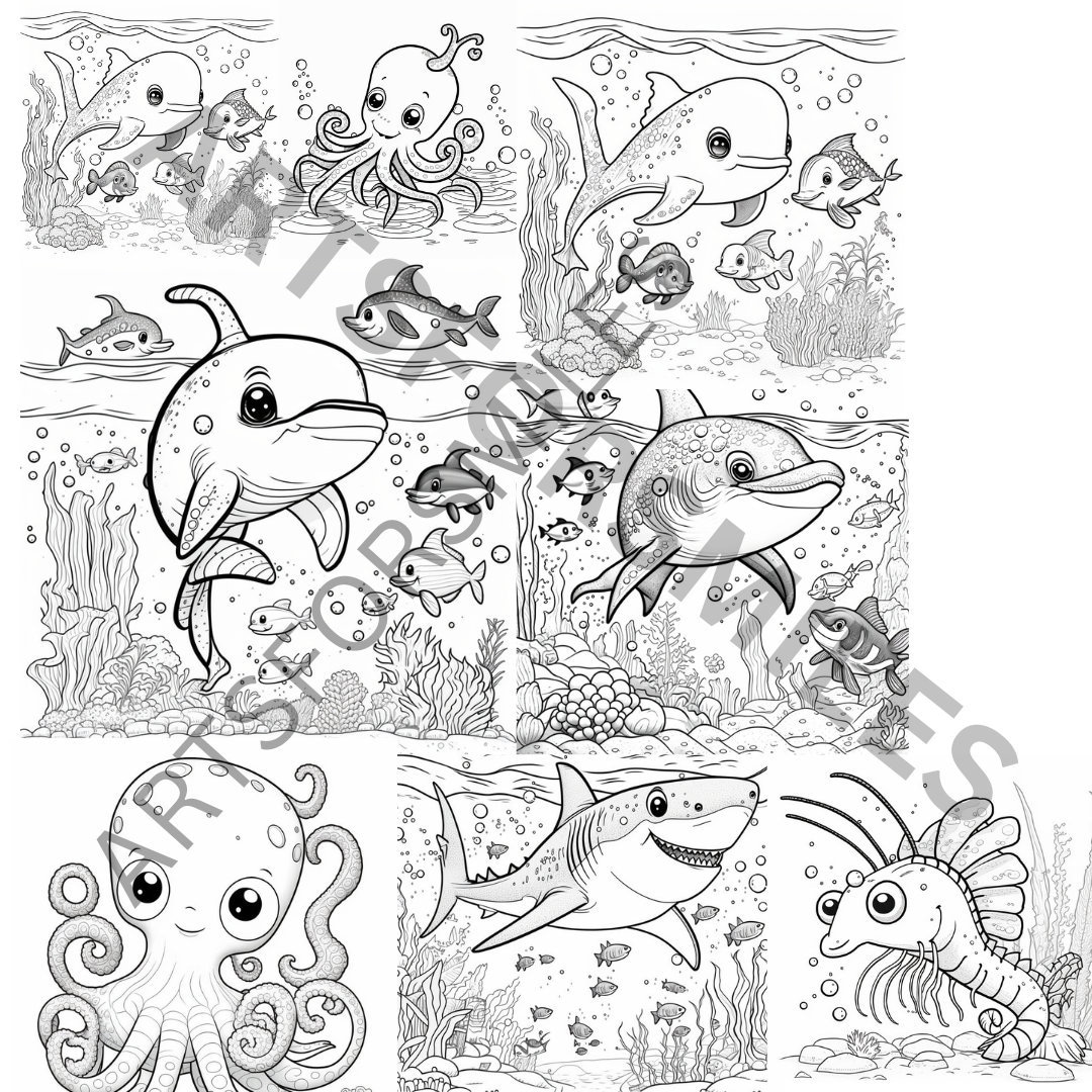 Premium Cartoon Coloring Pages Digital Downloads, PDF, Shareable ...