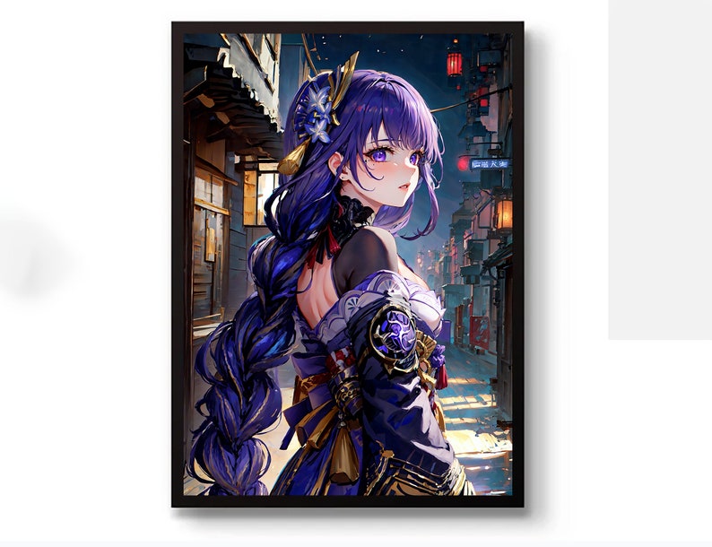 Raiden Shogun Genshin Impact Poster Genshin Impact Print Anime - Etsy