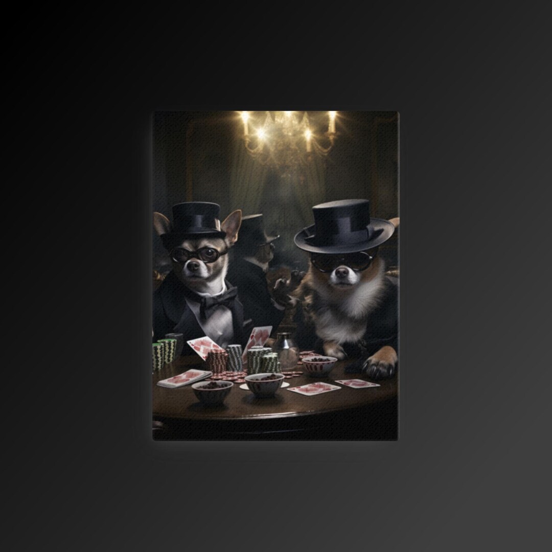 Mafia Dogs Playing Poker AI Generated Image Mafia Wall - Etsy