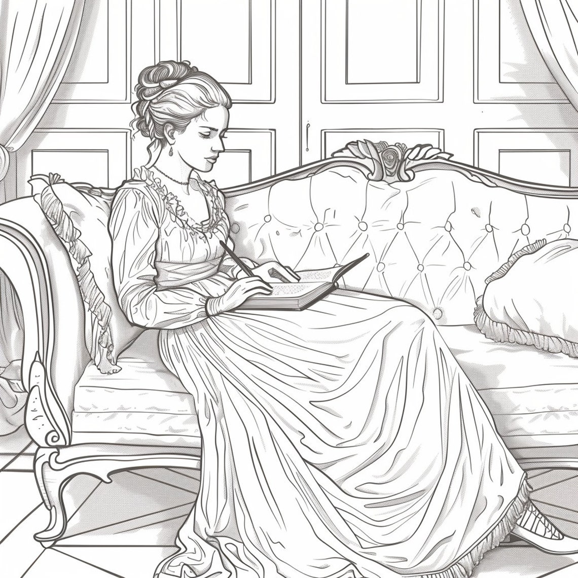 The World of Jane Austen Printable Coloring Sheets Regency Coloring ...