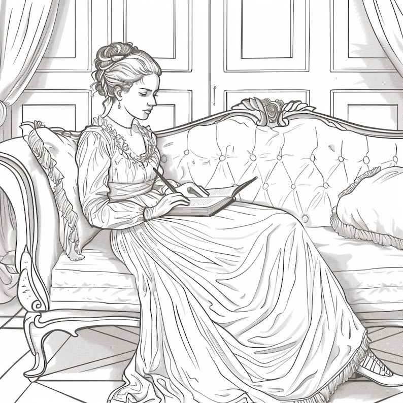 The World of Jane Austen Printable Coloring Sheets Regency Coloring ...