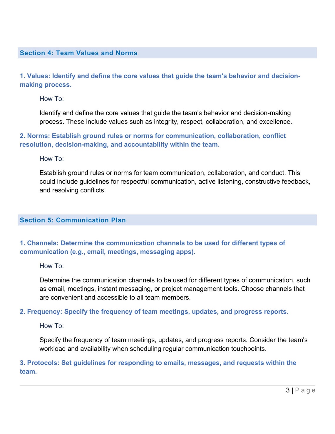 Team Charter Guideline Printable Team Rules Effective Team Strategies ...
