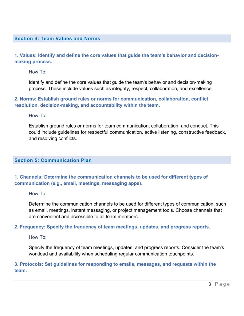 Team Charter Guideline Printable Team Rules Effective Team Strategies ...