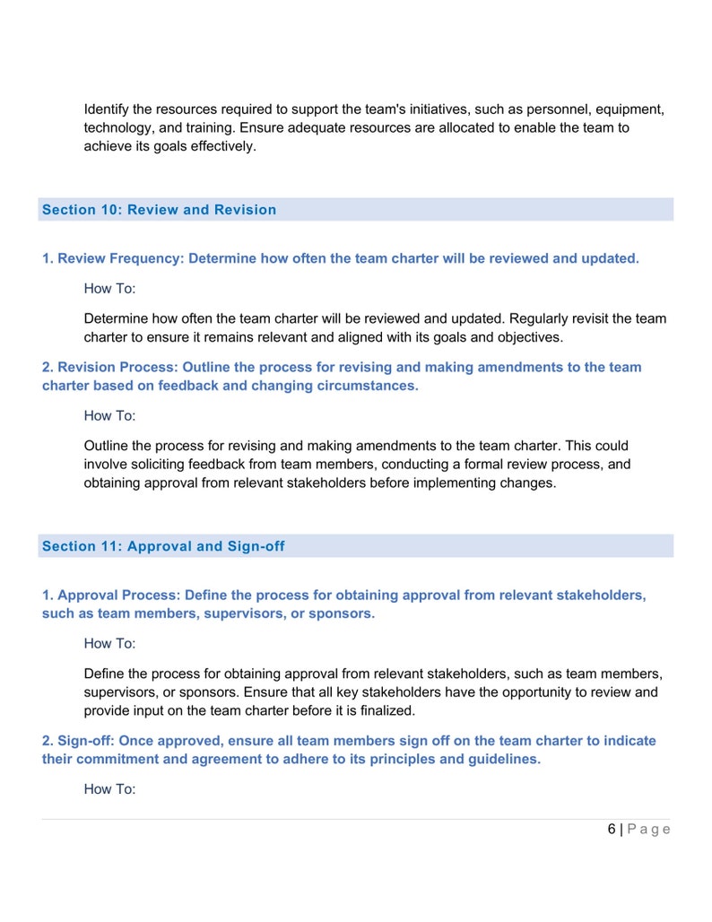 Team Charter Guideline Printable Team Rules Effective Team Strategies ...