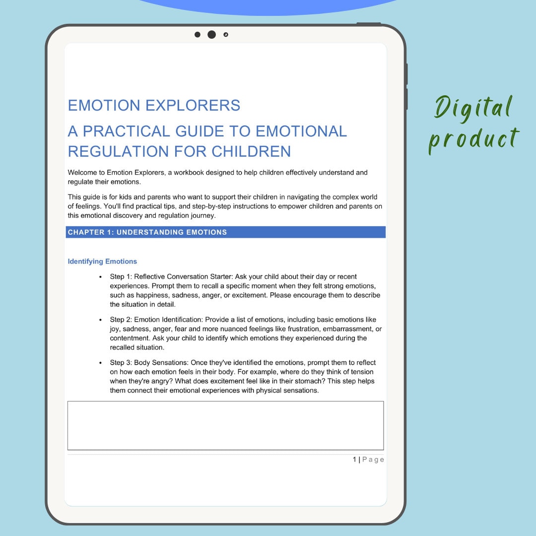 Emotional Regulation for Children Printable Practical Guide Emotional ...