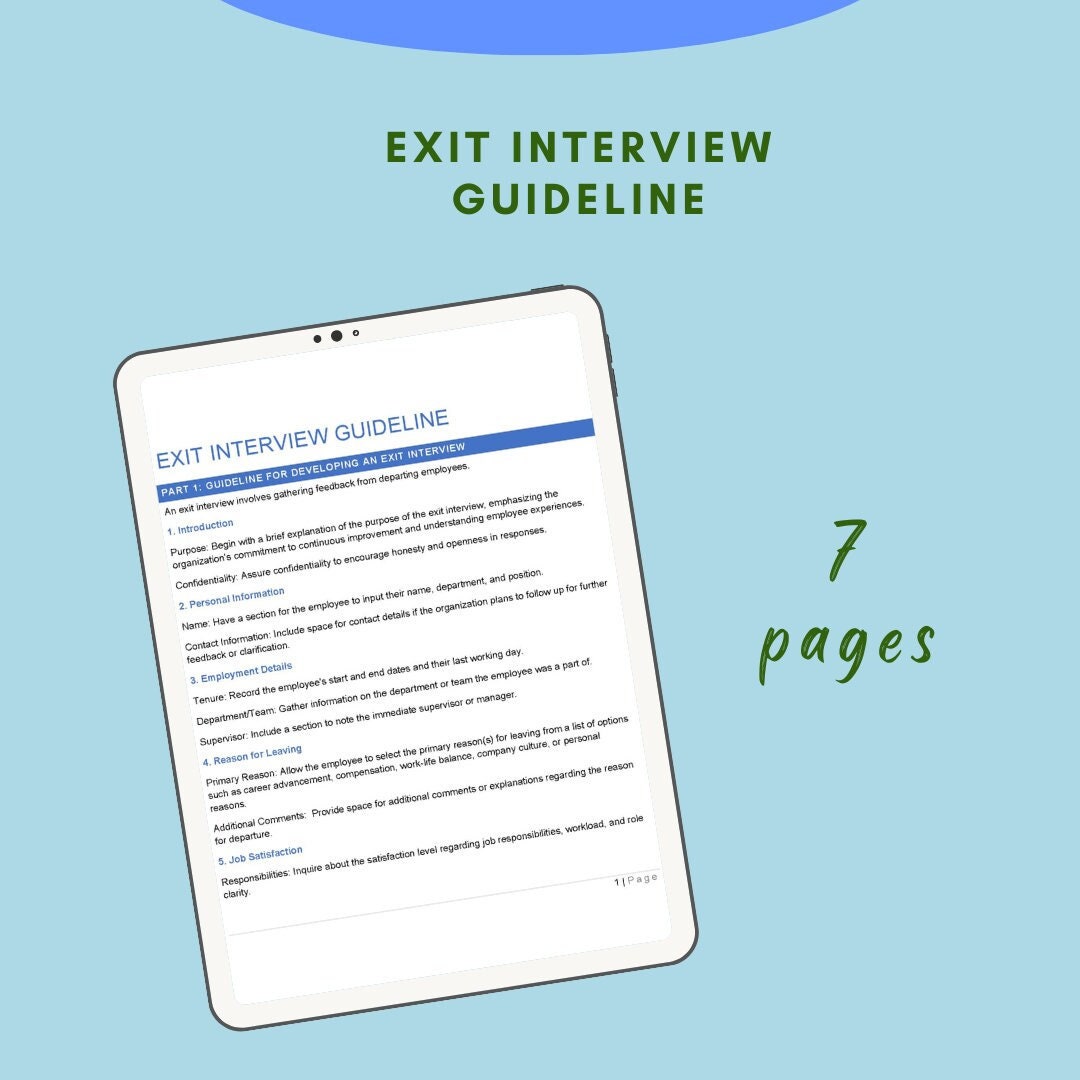 Exit Interview Guideline, Feedback Collection Tool, Employee Insights ...