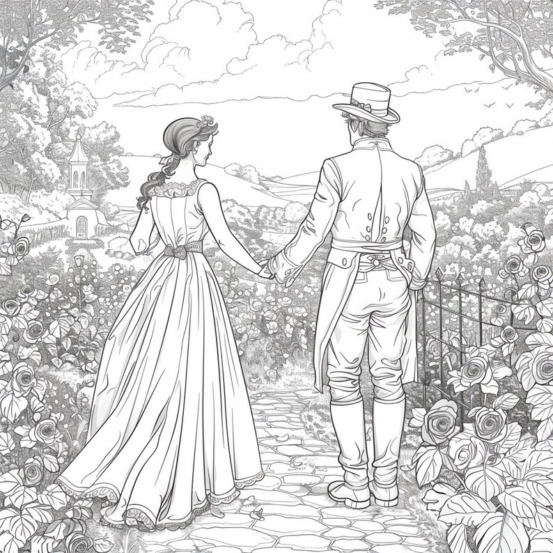 The World of Jane Austen Printable Coloring Sheets Regency Coloring ...