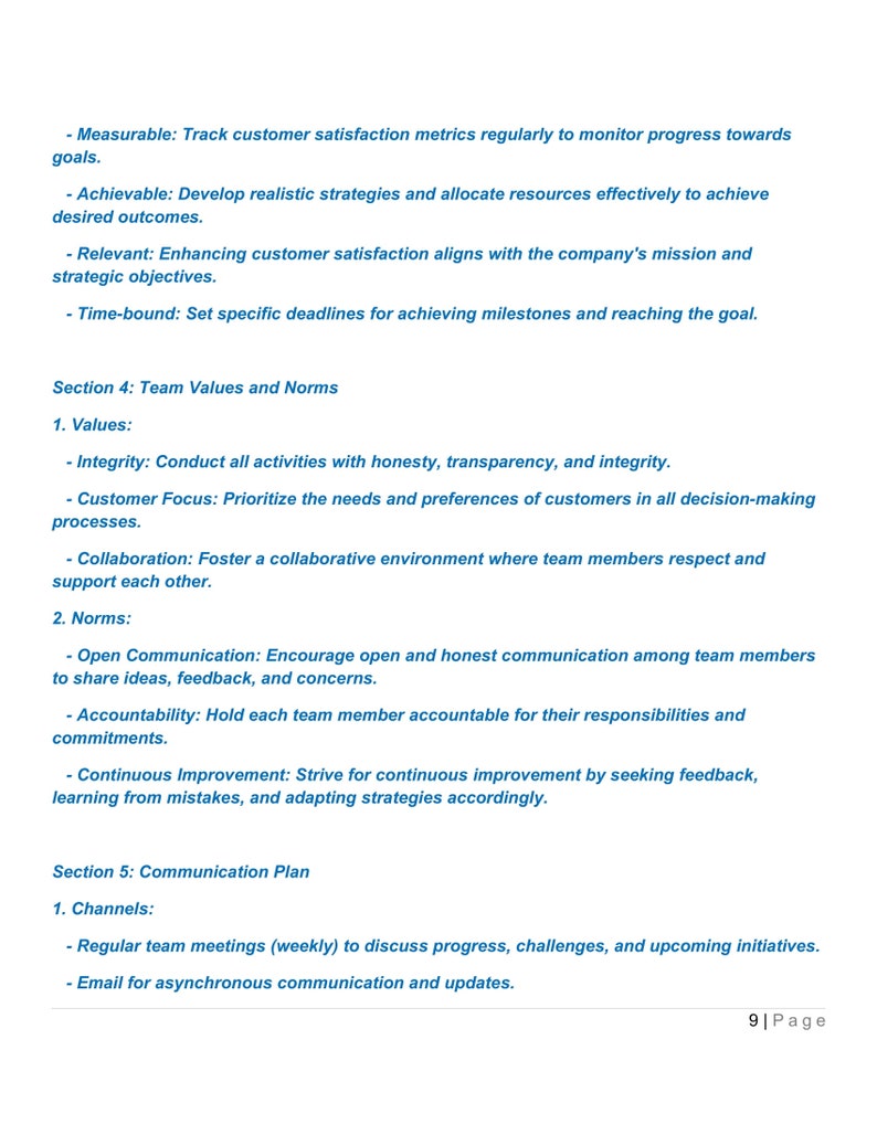 Team Charter Guideline Printable Team Rules Effective Team Strategies ...