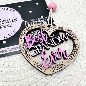 Handcrafted Maple Wood Best Grandma Ever Ornament - Etsy