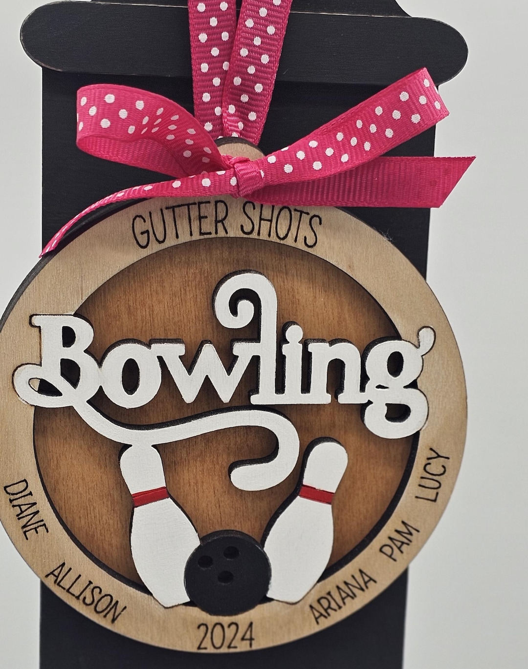 Personalized Bowling Team Ornament: Engraved Birch Wood Bowler Gift - Etsy
