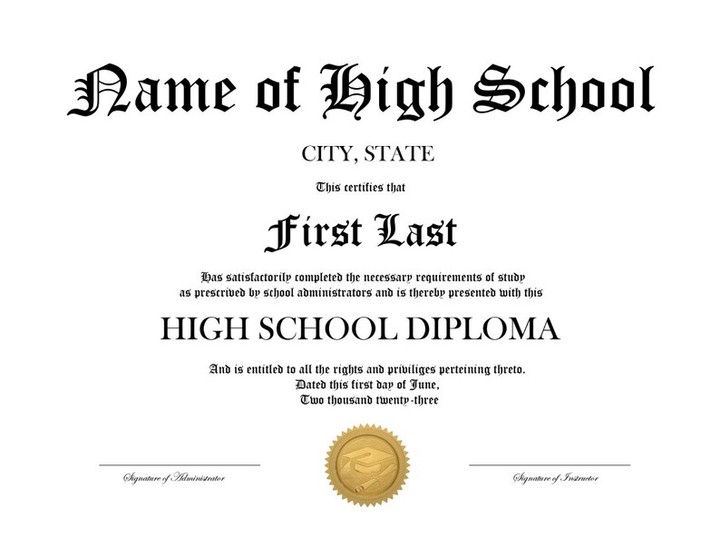 Buy Official Diploma Custom Real Diploma Mailed Homeschool, GED ...