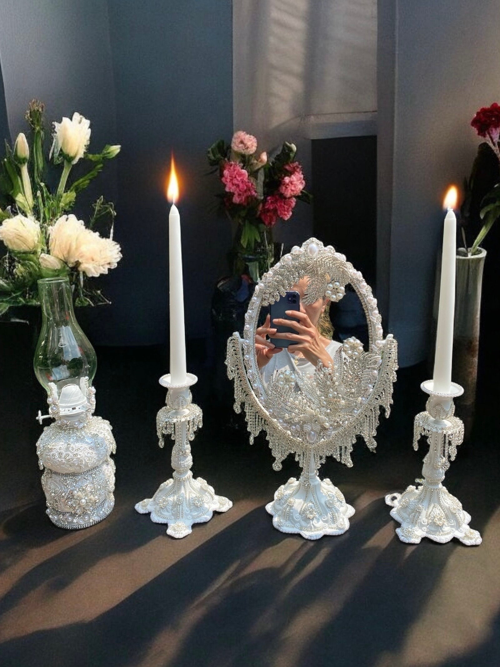 Wedding Set. Bride. Wedding Mirror and Candleholder. Persian Wedding ...
