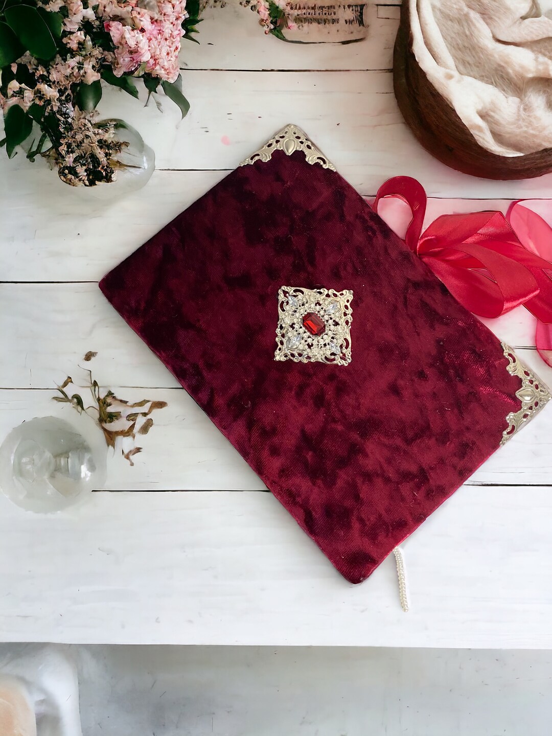 Handmade Velvet Notebook. Gift for Her. Planner. Gift for Lovely ...