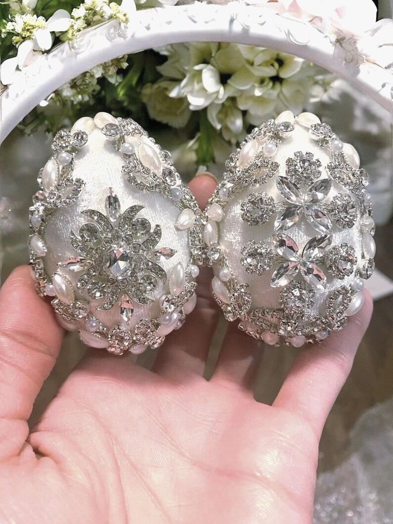 Handmade Decorative Velvet Egg Set. Wedding Decoration. Easter Eggs ...