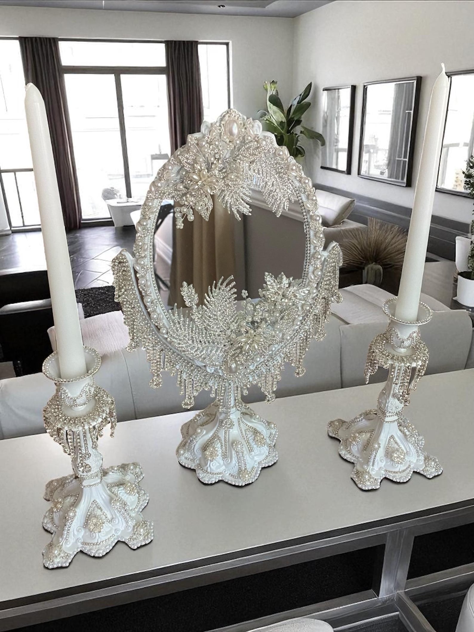 Wedding Set. Bride. Wedding Mirror and Candleholder. Persian Wedding ...
