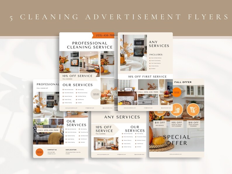 Fall Cleaning Business Flyer Template Commercial Cleaning Flyer Airbnb ...