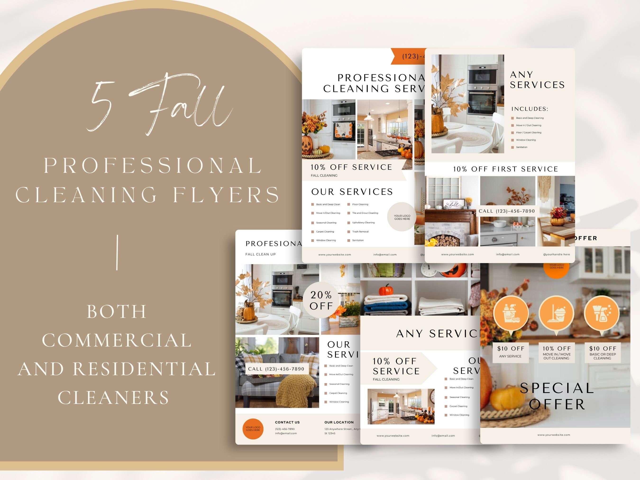 Fall Cleaning Business Flyer Template Commercial Cleaning Flyer Airbnb ...