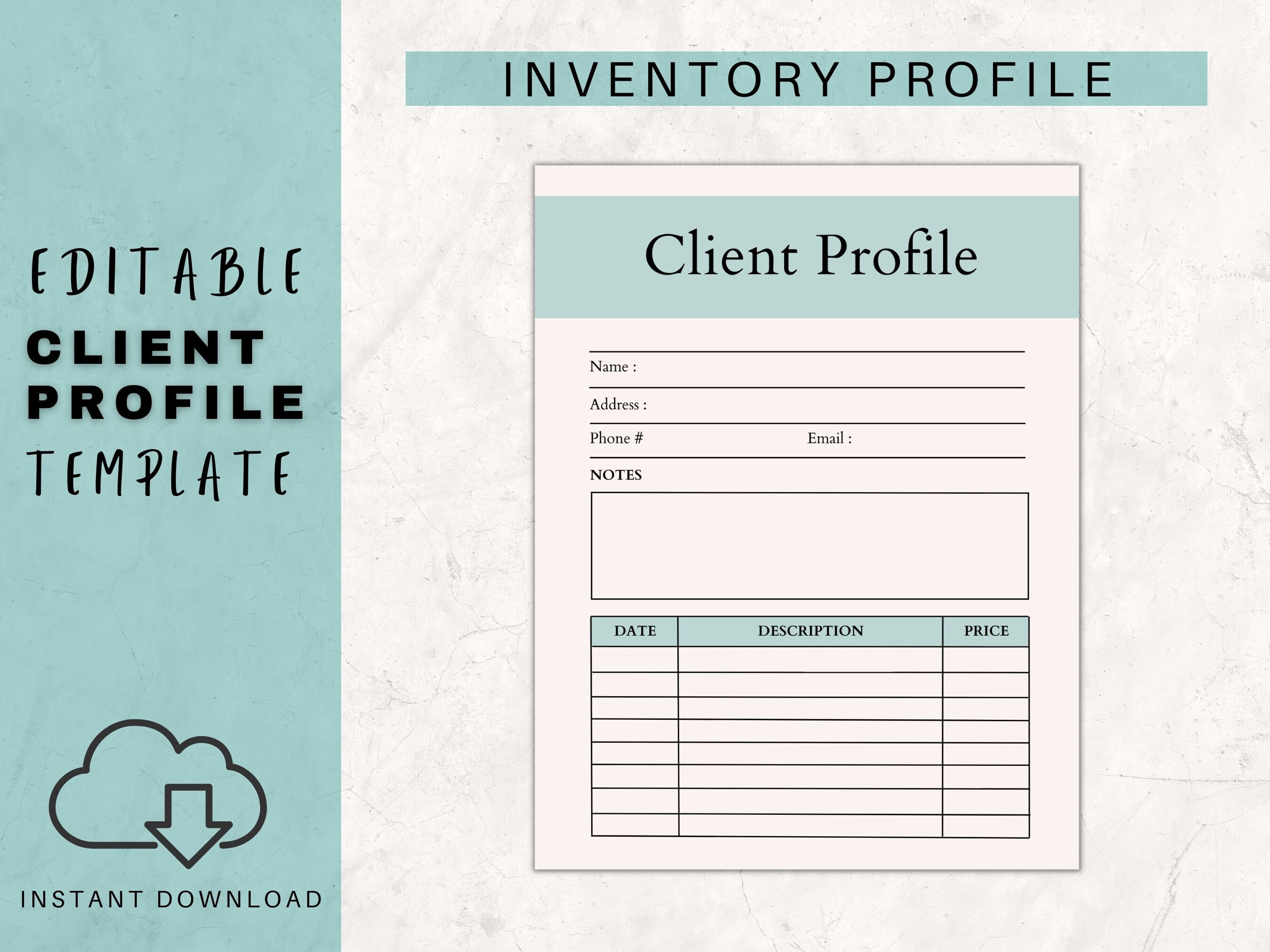 Client Profile Tracker | Business Spreadsheet | Client Consult ...