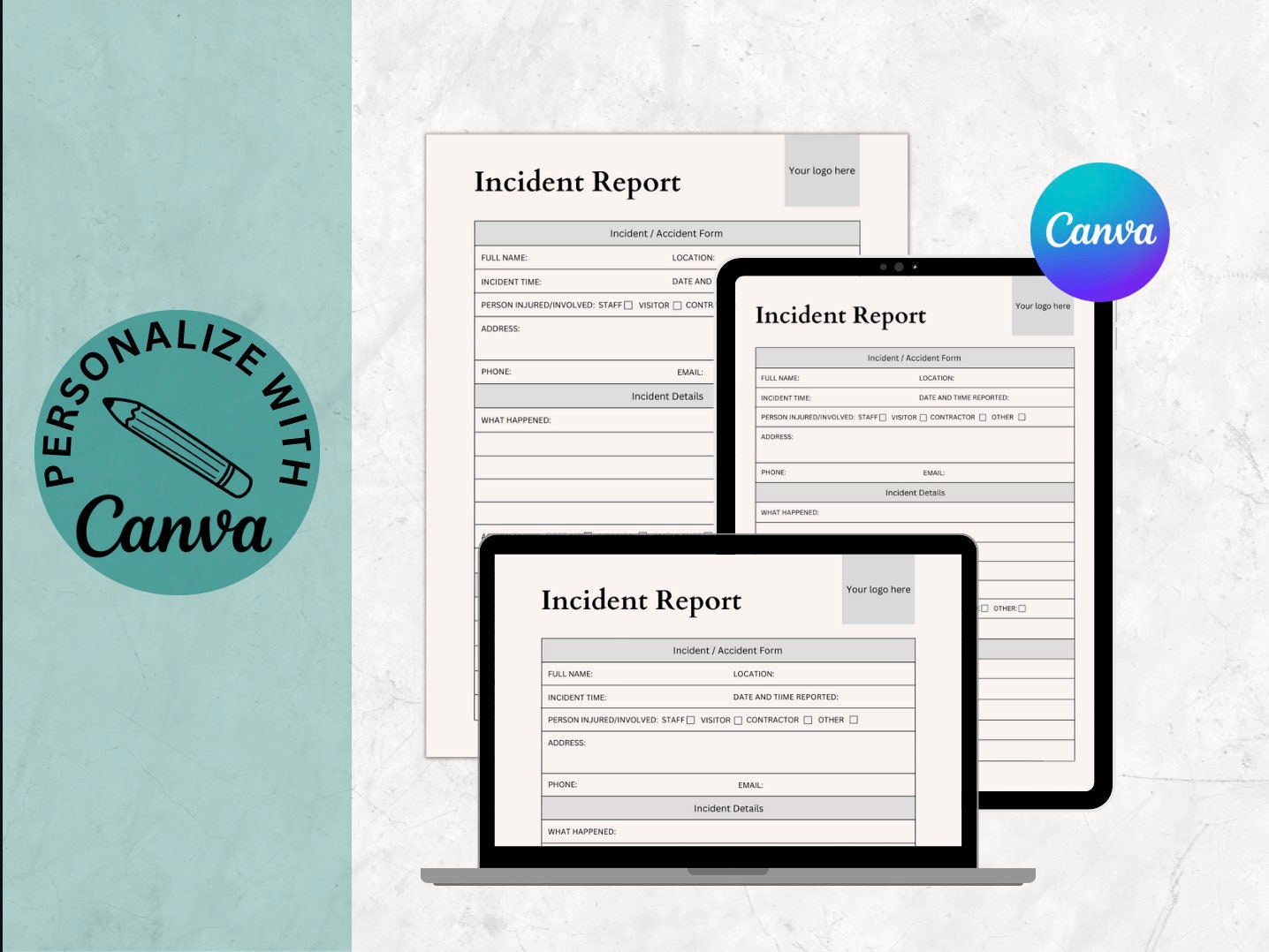 Incident Report Printable | Incident Log | Investigation Document ...