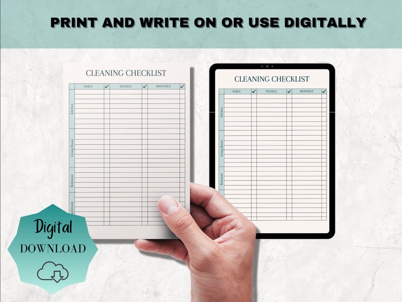 EDITABLE Cleaning Checklist, Cleaning Planner, Cleaning Schedule, House ...