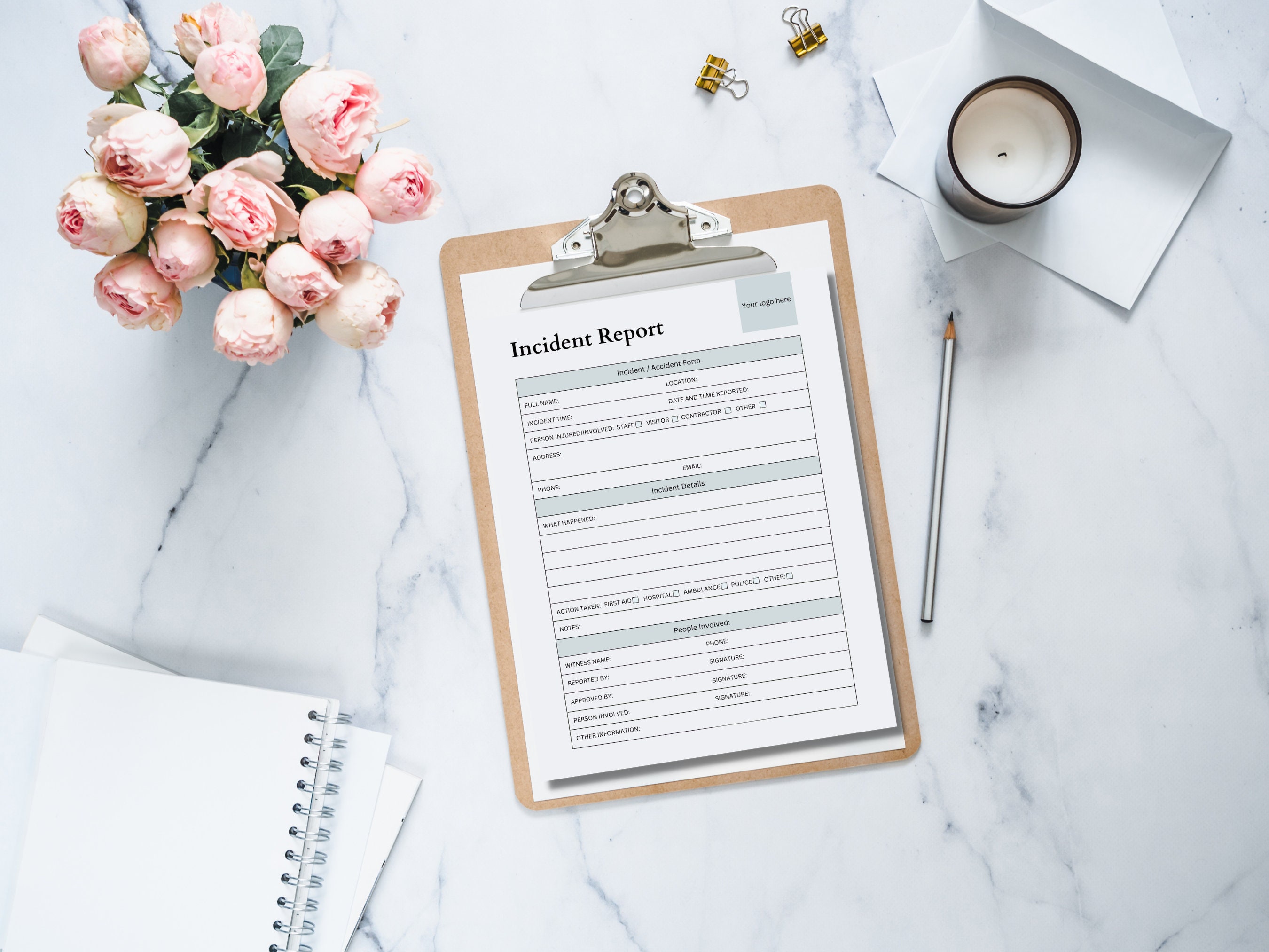 Incident Report Printable | Incident Log | Investigation Document ...