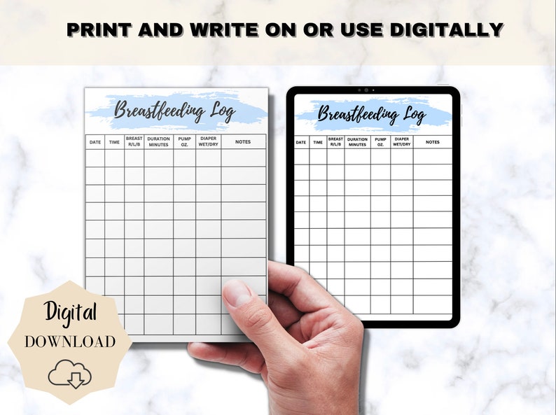 Breastfeeding Log | Printable Breastfeeding Tracker | Breast Pump Log ...