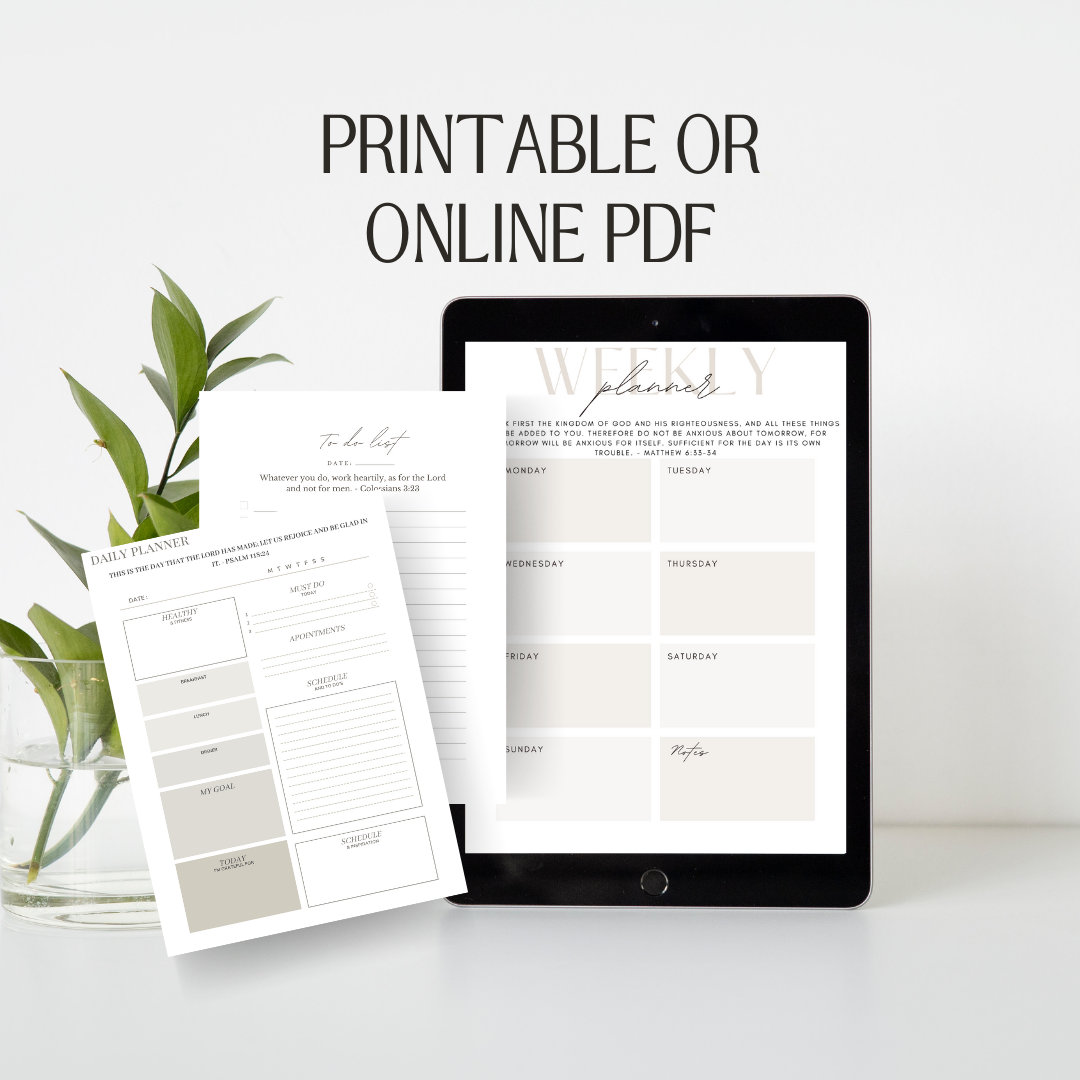 Christian Planner, Printable Weekly Daily Planner, Christian to Do List ...