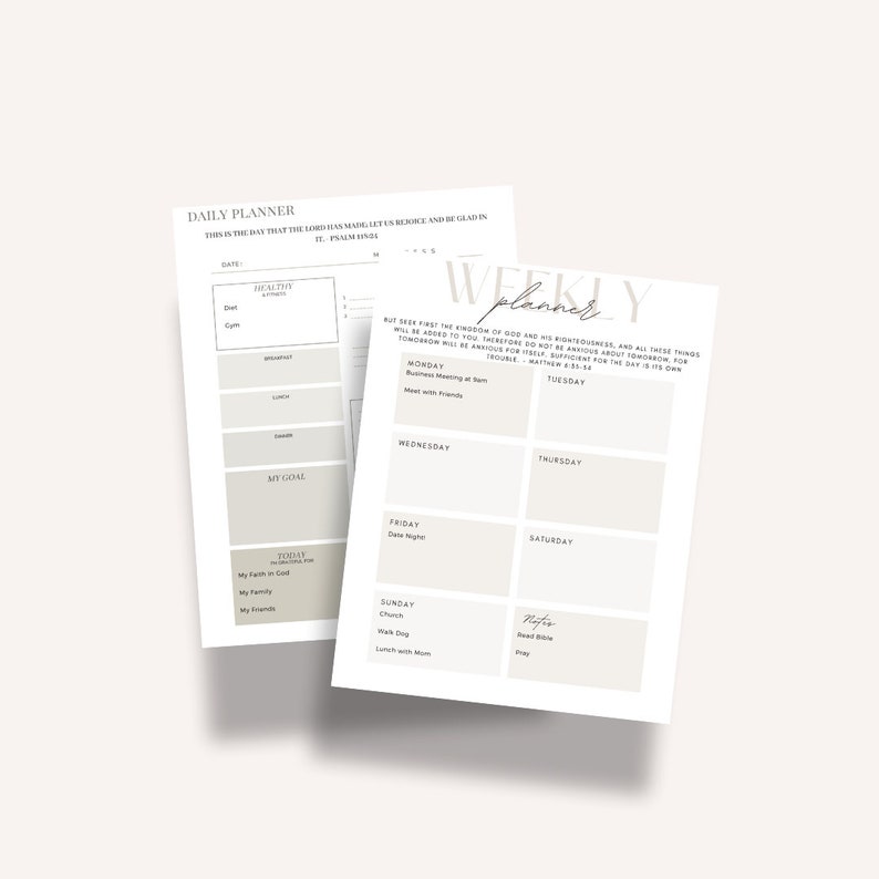 Christian Planner, Printable Weekly Daily Planner, Christian to Do List ...