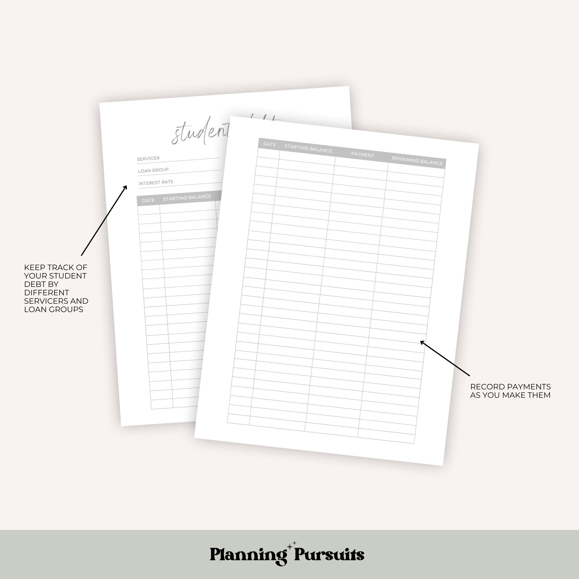 Student Debt Tracker Printable, Student Loan Payoff, Happy Planner ...