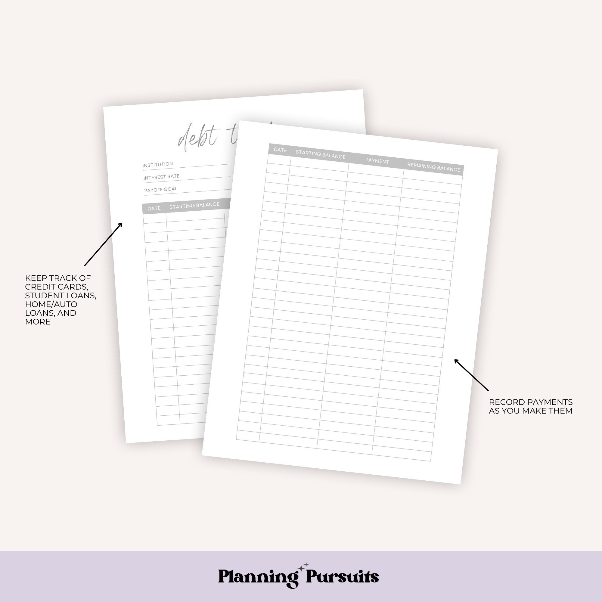 Debt Tracker Printable Credit Card Debt Payoff Happy Planner - Etsy