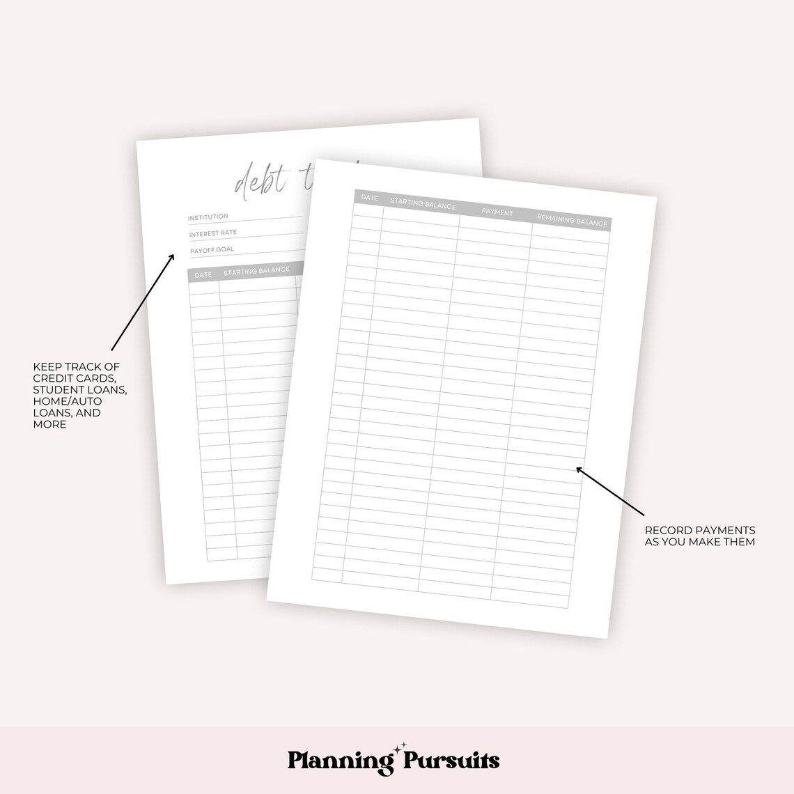 Debt Tracker Printable, Credit Card Debt Payoff, Happy Planner Debt ...