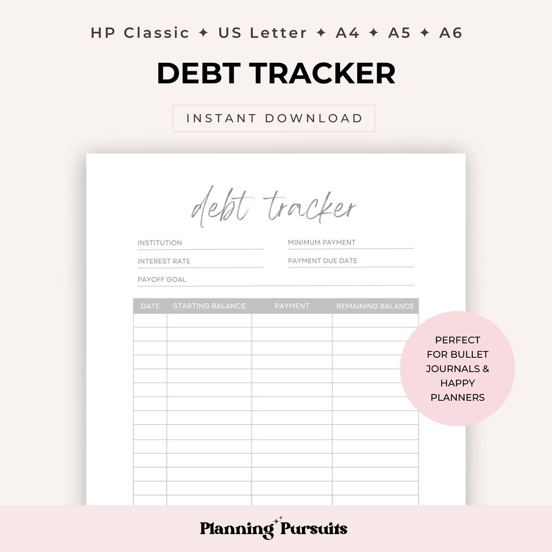 Debt Tracker Printable, Credit Card Debt Payoff, Happy Planner Debt ...
