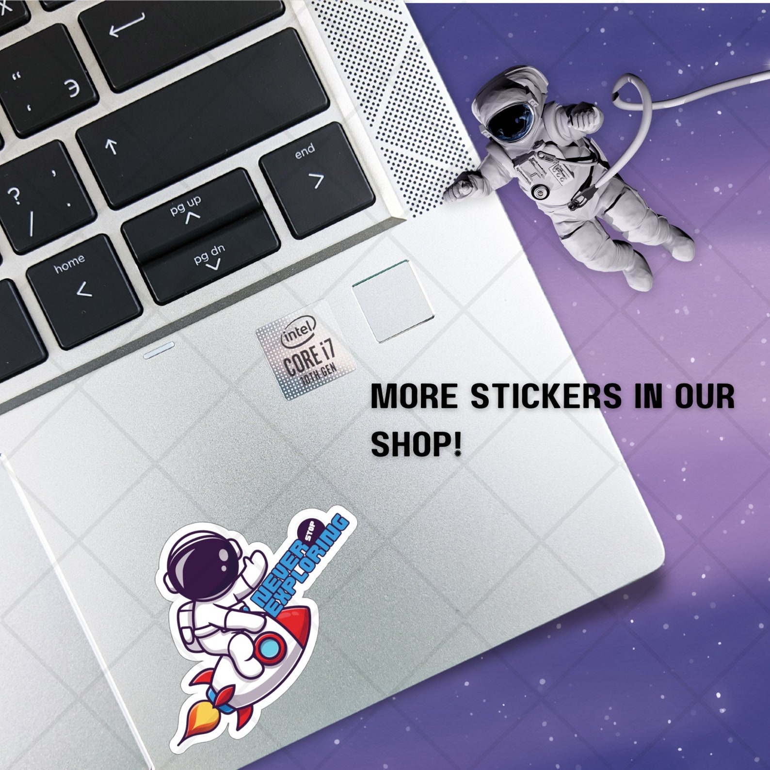 Astronaut 'never Stop Exploring' Die Cut Vinyl Sticker - Etsy