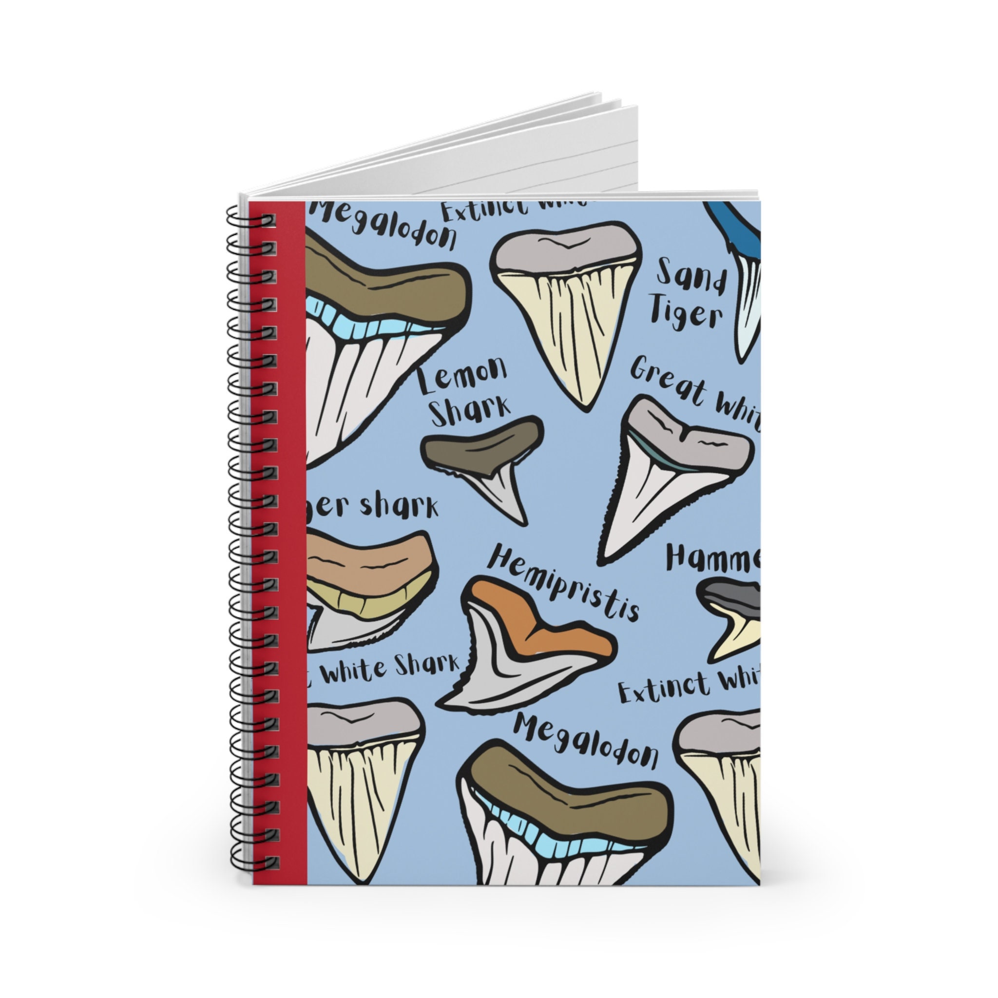 Shark Tooth Themed Spiral Notebook - Etsy
