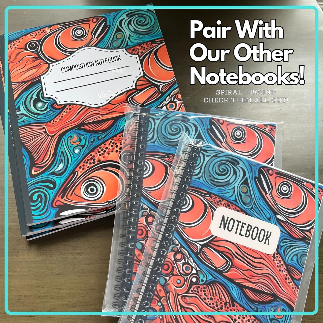 Fish Theme Spiral Bound Notebook for Students Kids Teens & Adults Who ...