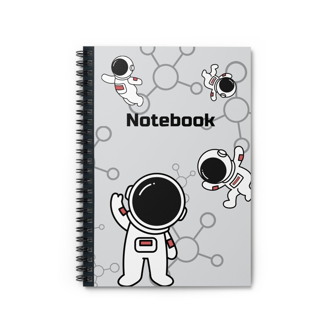Astronaut Theme Spiral Bound Notebook for Student Kids Teens & Adults ...