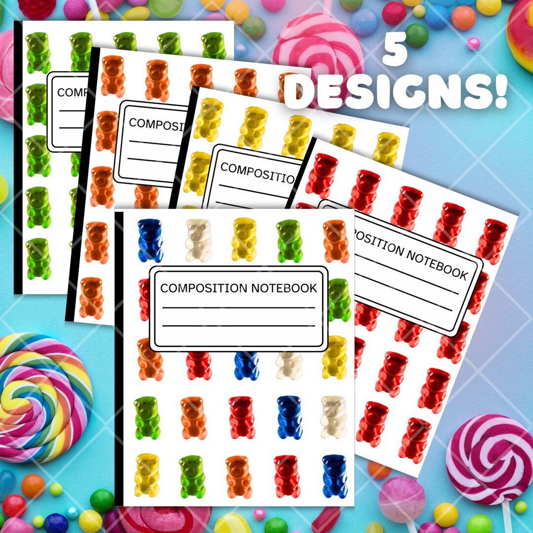 Gummy Bear Composition Notebook: College Ruled, 110 Pages - Etsy