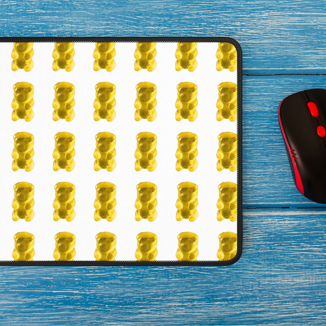 Yellow Gummy Bear Gaming Mouse Pad, Cute Desk Accessories, Non-slip ...