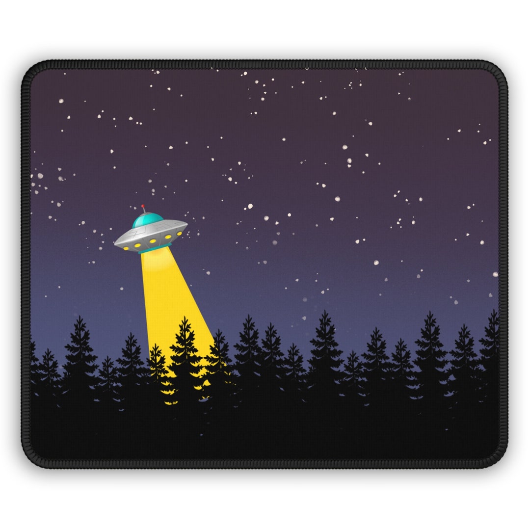UFO Gaming Mouse Pad, UFO Alien Gift Outer Space Print Desk Mat, Gamer ...