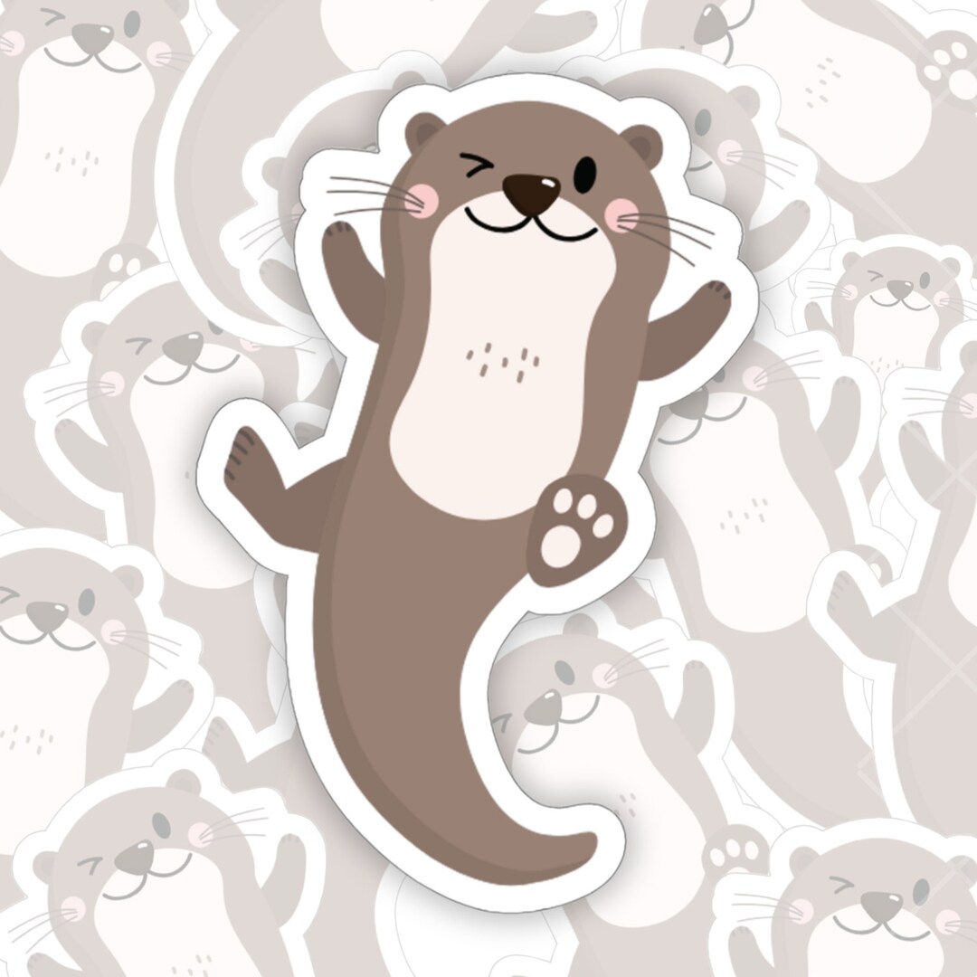 Otter Wink Smile Die Cut Indoor Outdoor Vinyl Sticker Cute for MacBook ...