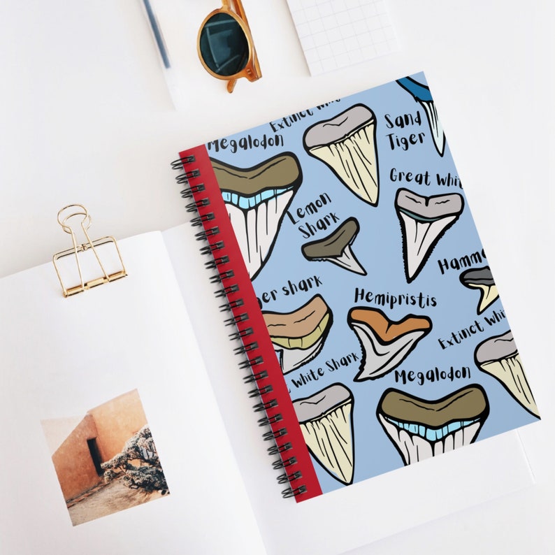 Shark Tooth Themed Spiral Notebook - Etsy