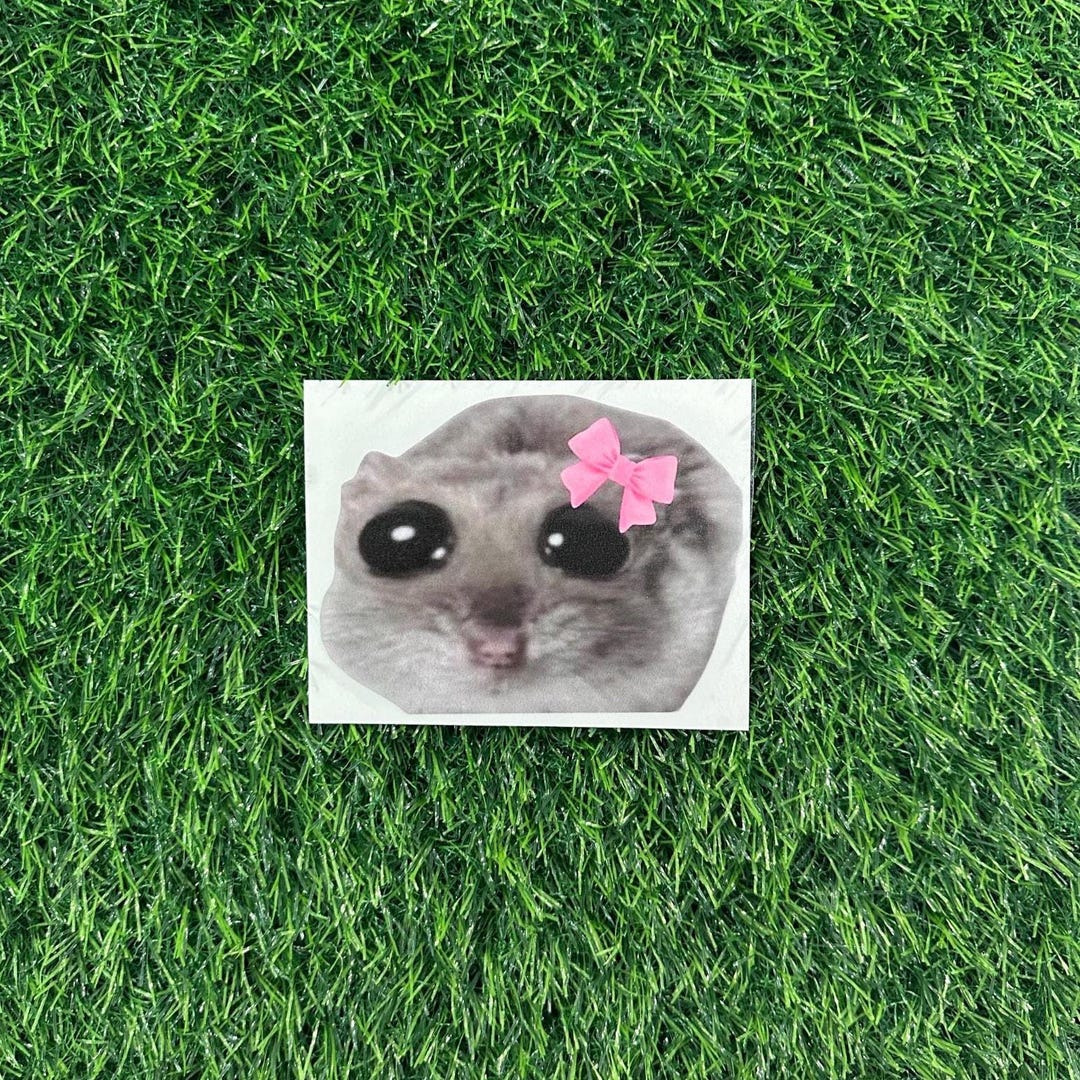Sad Hamster || Sad Hamster Decal || Vinyl Sticker || Meme Sticker || - Etsy