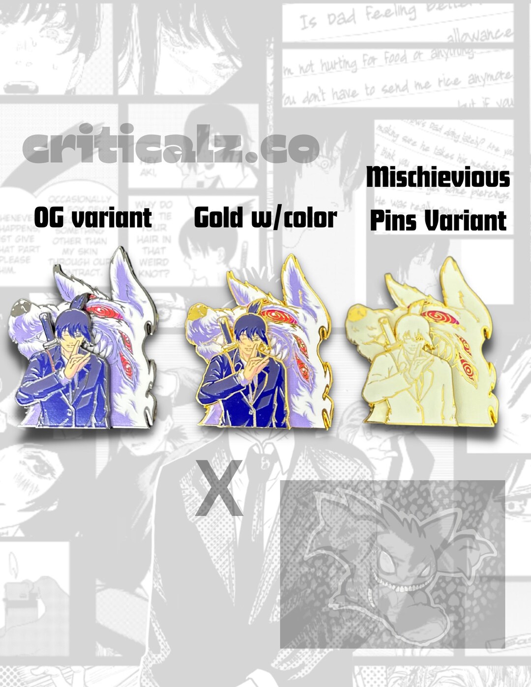 Devil Fox W/ Kon Anime Inspired Hard Enamel Duel Layered Pin - Etsy